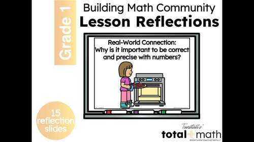 Total Math Unit 1 Building Math Community Lesson Reflections First Grade