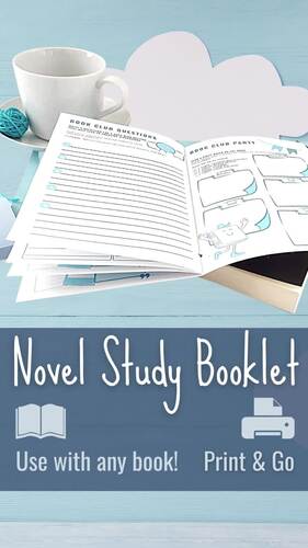 Novel Study Book Guide | Use with Any Novel | Booklet or Full-Page Options