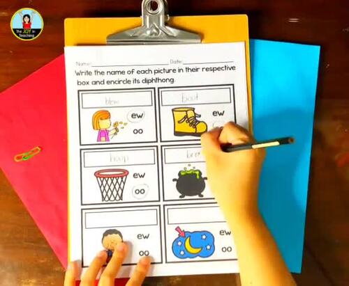 Diphthongs Spelling Test - Spell and Encircle Worksheets by The Joy in ...