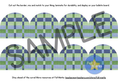 Sew Cute Textile Bulletin Board Borders Scalloped Boho Modern Colorful ...