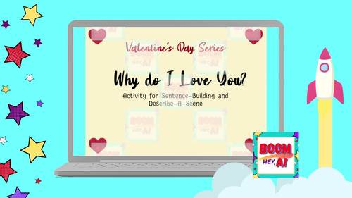 Valentines day BOOM CARDS Speech Therapy Sentence Building Describing ...