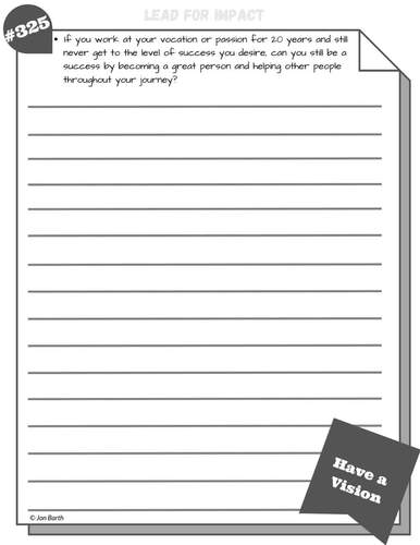 Journal Questions for High School Students Set #10 by Jon Barth Leadership