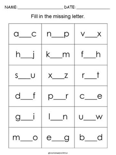 Alphabet Review Worksheets, Alphabet Practice, Kindergarten Assessment ...
