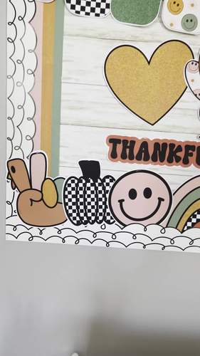 Thanksgiving Bulletin Board Kit | Retro November Bulletin Kit | TPT