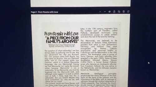 Canadian History non-fiction unit Migration of Mennonites from Russia ...