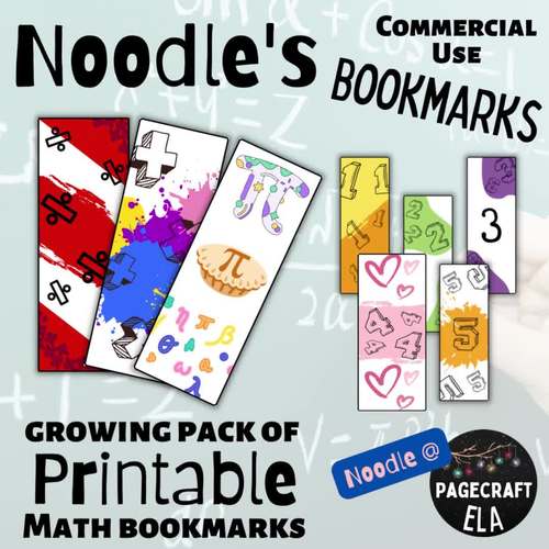 Noodle's Printable Bookmarks | Maths | 1 to 5 | Add Divide Pi ...
