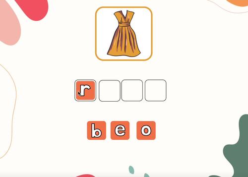 Les vêtements | French Clothes Clothing BOOM CARDS Spelling SET 4