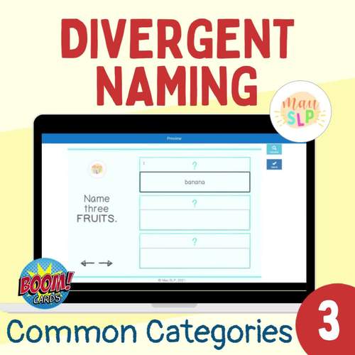 Divergent Naming 3 Boom Cards™ for Speech Therapy by Mau SLP | TpT