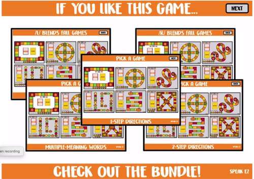 Fall Games Bundle Boom Cards (5 Decks, 6 Skills) by Speak EZ | TPT