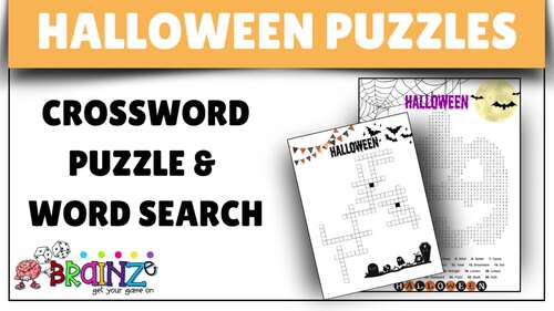 Halloween Crossword Puzzle and Word Search | Literacy Center by BRAINZe