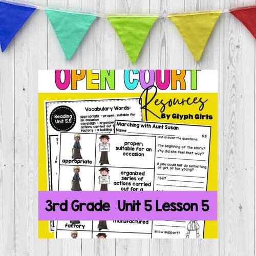 Open Court Reading 3rd Grade Unit 5, Lesson 5 Resources by Glyph Girls