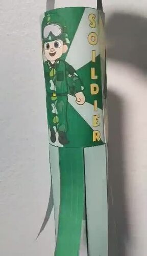 Veterans Day Craft Windsock Mobile Hanging Activities Army Soldier ...