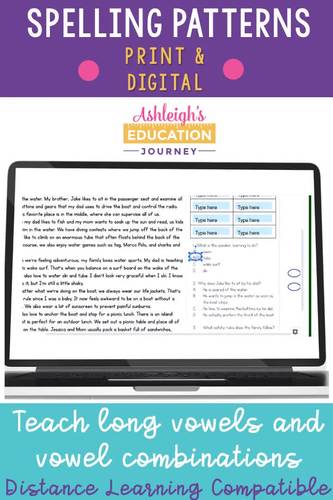 Spelling Patterns | Long Vowel & Vowel Combinations | Print & Digital