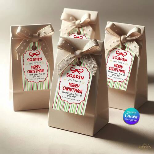 Editable Christmas Soap Gift Tag | Teacher Holiday Gift Tag Printable ...