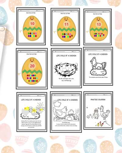Easter Craft Math & Science Activities Chicken Life Cycle, Counting ...
