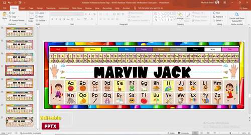 Editable FUNdations Name Tags - Boho Rainbow Theme with 100 Number Chart