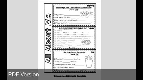 All About Me Writing & Craft, Biography Writing, DIGITAL & Print