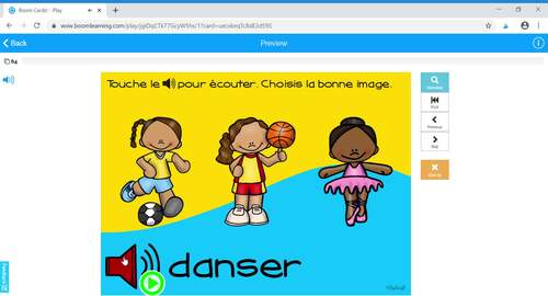 FRENCH BOOM CARDS • Les verbes • Kids with AUDIO by Peg Swift French ...