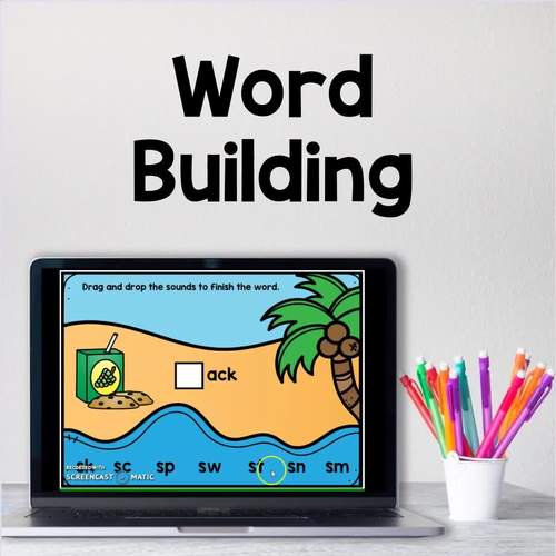 Blends Sentence Building, Word Building, and Reading Boom Cards Bundle