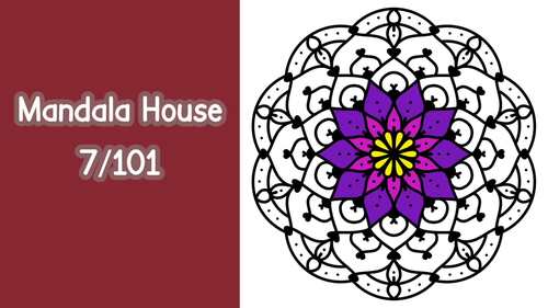[022] Relax in Mandala House 7/101 || Coloring Pages by Yerbera Gallery