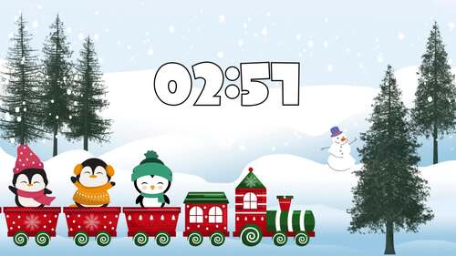 Winter Classroom Timer Videos | 1-Minute & 3-Minute Animated Timers