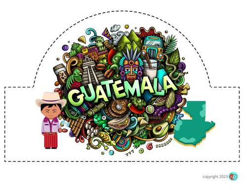 HISPANIC HERITAGE GUATEMALA HATS | COLOR CUT AND PASTE HAT ACTIVITY ...