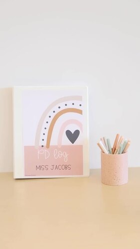 Modern BOHO RAINBOW Binder Covers and Spines | Neutral Toned Classroom ...