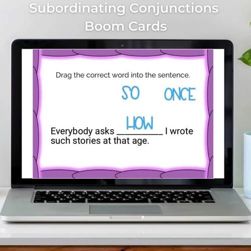 Subordinating Conjunctions Task Cards by The ESL Educator | TPT