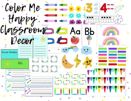 Color Me Happy Crayon Classroom Decor! by The Magic Apple | TPT