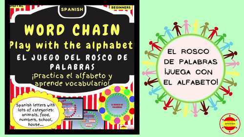 No Prep Spanish Alphabet Word Digital Chain Game | El Rosco de Palabras ...