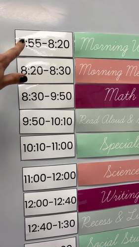 Editable Classroom Daily Schedule Cards with Time Calming Colors