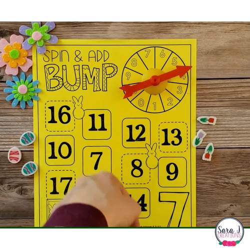 Easter Spring Addition BUMP Games by Sara J Creations | TpT