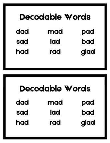 -ad Word Family Decodable Reader - Short A CVC Mini Book - Decodable Text