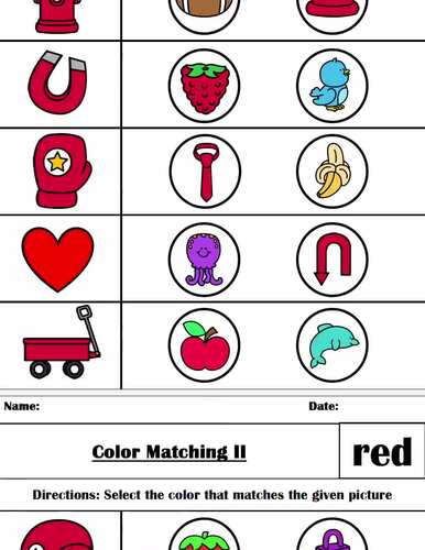 Color of the Week | Red | Matching, ID, Sorting | Special Education ...