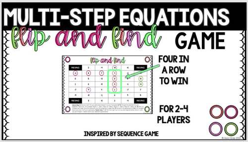 Multi Step Equations Game by The Sassy Math Teacher | TPT