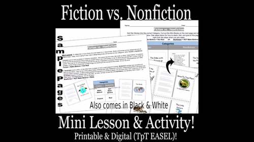 Fiction vs. Nonfiction- Mini Lesson & Activity Printable & Digital ...
