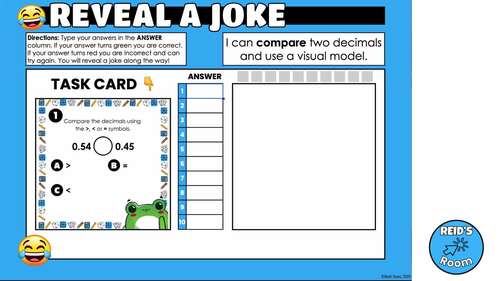 Comparing Decimals | 4th Grade Math Task Cards Game by Reid's Room