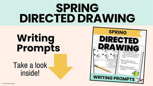 SPRING Directed Drawing Writing Prompt Activity Worksheets 1st 2nd 3rd ...