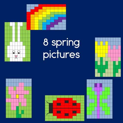 Spring March April Color by Sight Word Mystery Picture Differentiated ...
