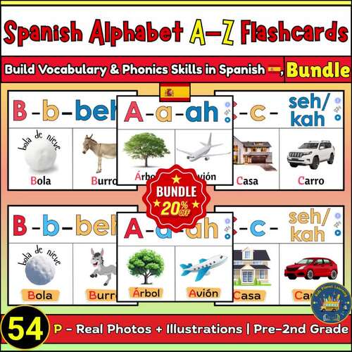 Spanish Alphabet A–Z Flashcards Bundle | Real Photo & Illustrated ...