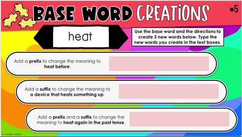 Morphology Warmups Set 2: Base Word Creations - SOR Aligned with Digital