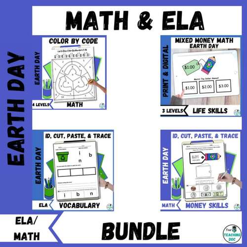 Earth Day Math, ELA, Vocabulary & Sight Word Resources - All In One Bundle