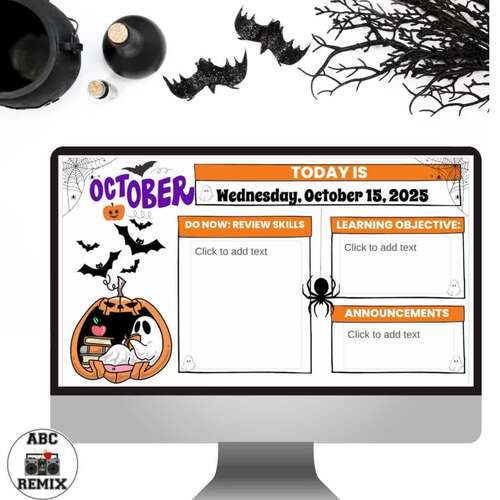 October Calendar 2025 Daily Agenda Google Slides Template Editable ...