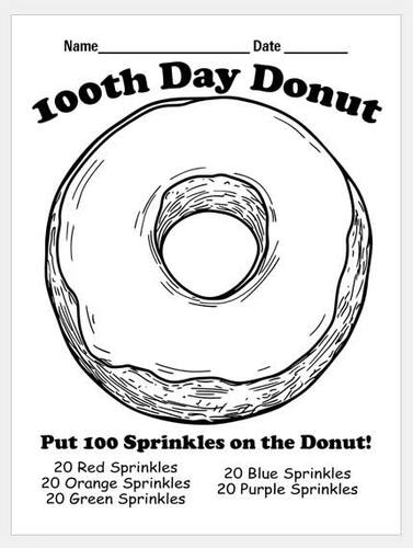 100th Day of School Activities Coloring Pages Craft Kindergarten ,1st ...