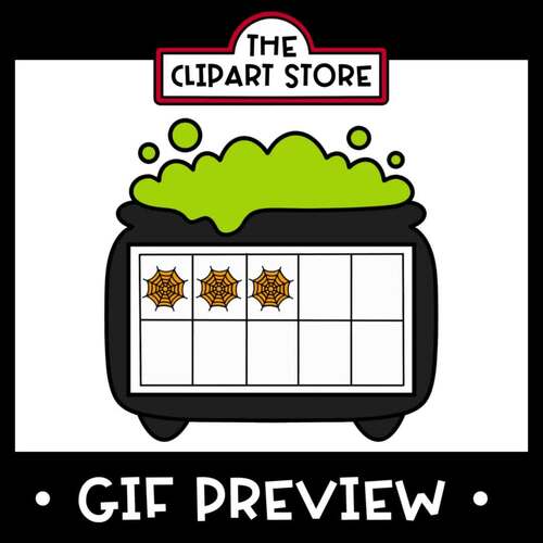 Halloween Theme Ten Frames Animated GIFS by The Clipart Store | TPT
