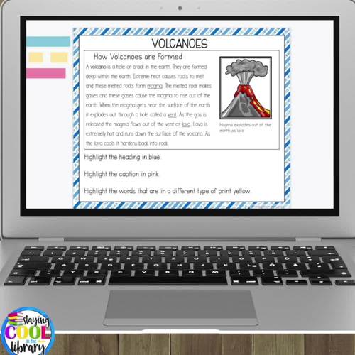 Nonfiction Text Features Google Slides Activities: 2nd 3rd Grade Test Prep