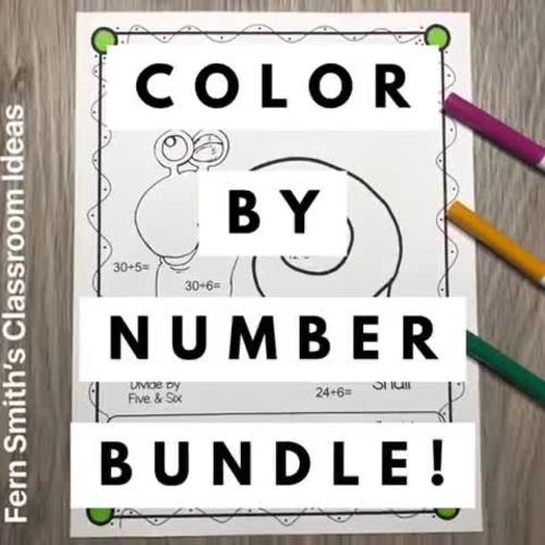 Spring Color By Number Multiplication and Division Bundle | TPT
