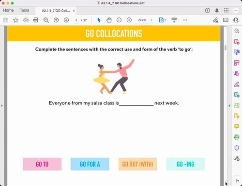 ESL Elementary Lesson: Learn Common 'Go' Collocations in English