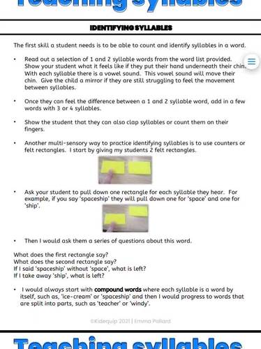 Counting Syllables by Kidequip | Teachers Pay Teachers