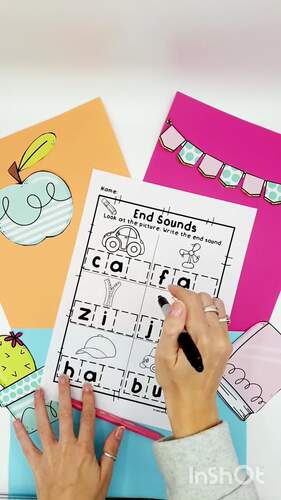 Ending Sounds Worksheets Kindergarten 1st Grade by Crayon Lane Teach